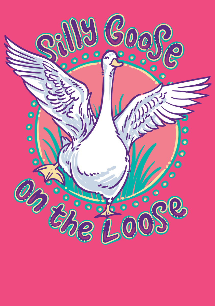 Itsa Girl Thing Silly Goose on the Loose Tee – Safety Pink